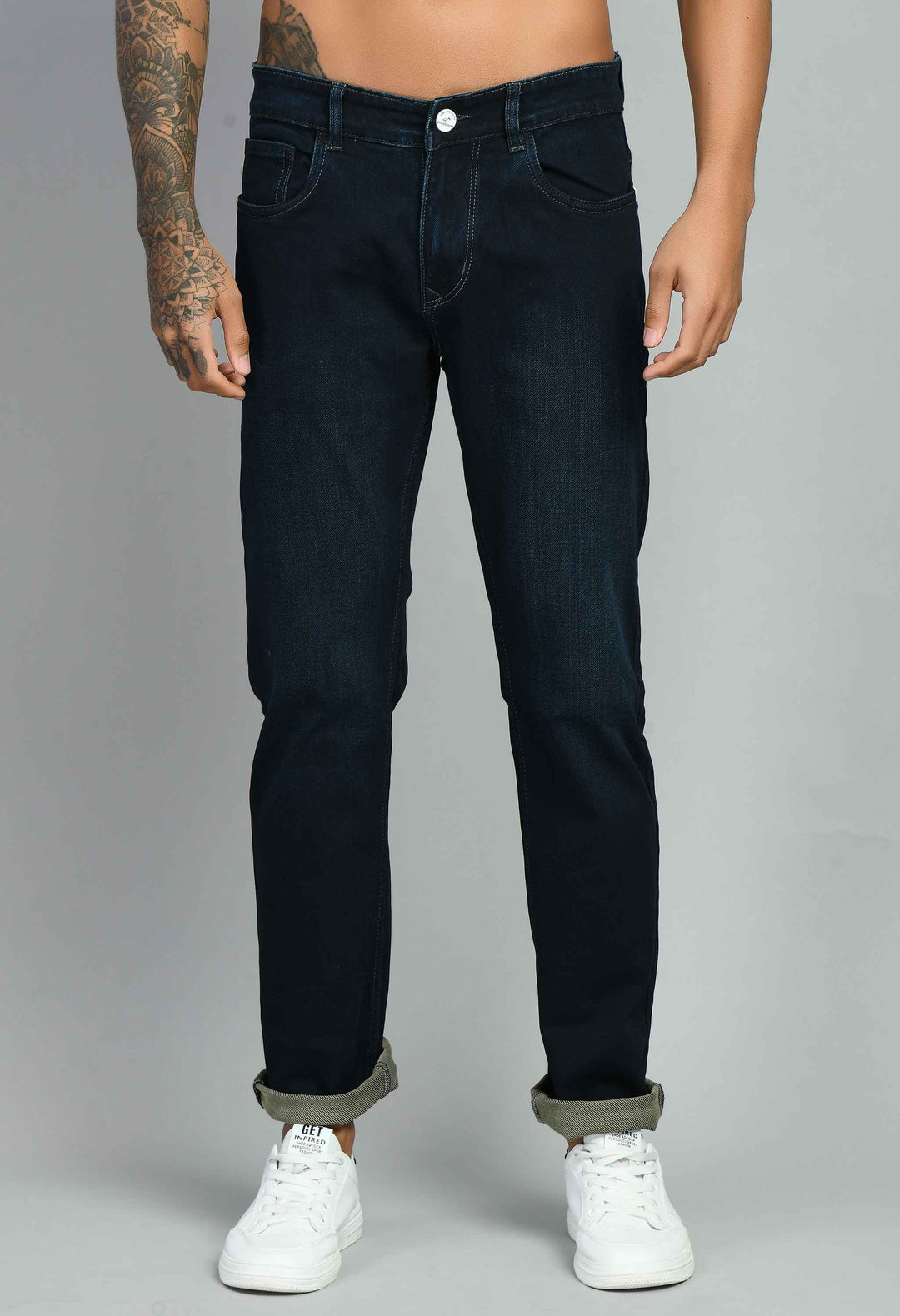 Buy Men's Blue Flat Finish Slim Fit Jeans Online – SQUIREHOOD