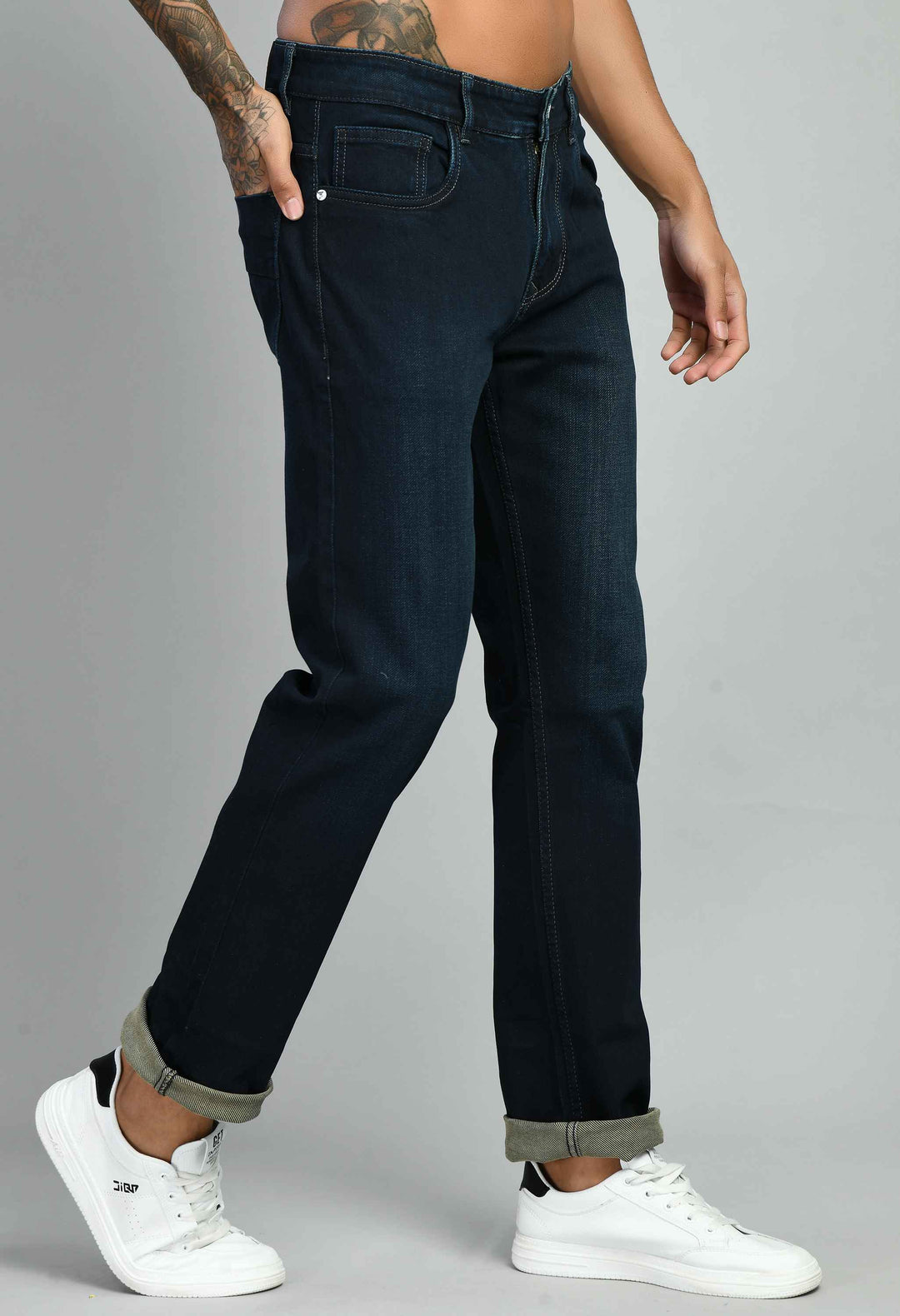 Buy Men's Blue Flat Finish Slim Fit Jeans Online – SQUIREHOOD